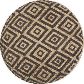 Ručně vyrobený sedací puf černý 45 x 30 cm juta 248086
