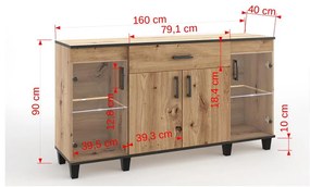 ADRK Komoda POLA 03 ART 160, dub artisan