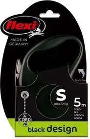 Flexi Black Design S lanko 5m černo-stříbrné / Vodítko