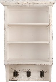 Béžová antik nástěnná dřevěná polička Camille - 36*17*57cm