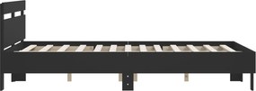 Rám postele s čelem černý 150 x 200 cm kompozitní dřevo 3207414
