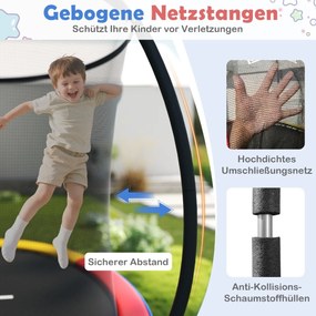 Costway Trampolína Ø244 cm se žebříkem a ochrannou sítí kulatá