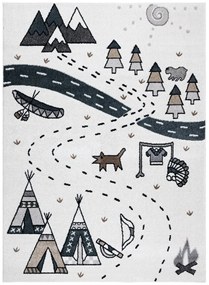Hanse Home, Dětský kusový koberec Fun Indian cream, 80x150, bílá, dětský pokoj
