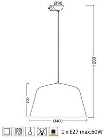 ACA DECOR Závěsné svítidlo PALLADA max. 60W/E27/230V/IP20, černé