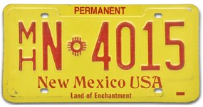 Americká SPZ New Mexico MHN.4015