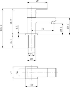 Sapho Small umyvadlová stojánková baterie na studenou vodu 92 mm chrom SM25