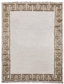 Diamond Carpets India, Ručně vázaný kusový koberec Greek DESP P86 Ivory White Antique Mud, 80x150, bílá, chodba / předsíň
