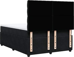 Box spring postel s matrací černá 140x200 cm samet 3292366