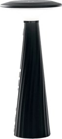 FAN LED-BRIO-NER Nabíjecí venkovní stolní LED svítidlo BRIO PC černá, LED 3,5 W, 200 lm, 3000 K, 28,5 x 13 cm, IP44 - FANEUROPE