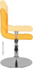 Otočné jídelní židle 2 ks žluté textil 334216