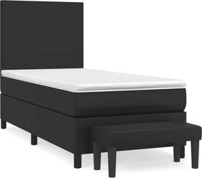 Box spring postel s matrací černá 80 x 200 cm umělá kůže 3137509