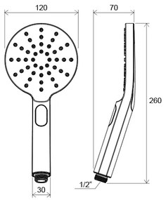 Ravak X07P233 - Ruční sprcha s tlačítkem FLAT lesklý chrom