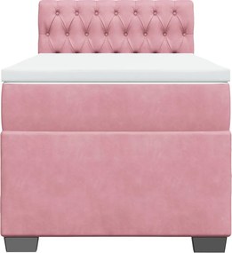 Box spring postel s matrací růžová 80 x 200 cm samet 3288473