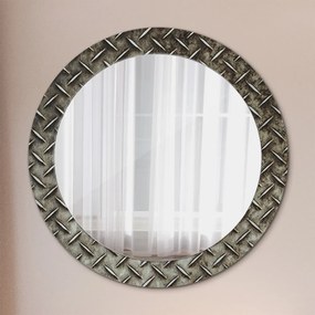 Kulaté zrcadlo s dekorem Textura oceli fi 70 cm