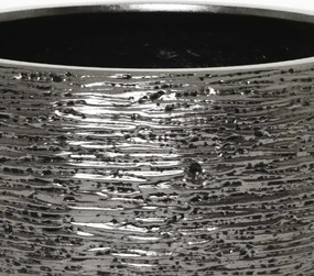 Kulatý květináč POTTA, sklolaminát, průměr 44 x výška 21 cm, stříbrná