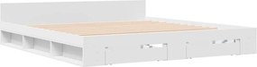 Rám postele se zásuvkami bílý 180 x 200 cm kompozitní dřevo 3280727