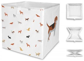 Úložná krabice dog land, 32x32cm