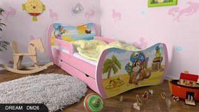 Dětská postel Dream vzor 26 180x90 cm růžová