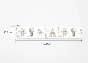 Dětská samolepící bordura na zeď Roztomilá Akvarelová Kapybara | 5 m x 13.8 cm | DWBD8535