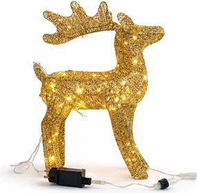 3D LED svítící jelen 40 cm, teple bílý, IP44 venkovní