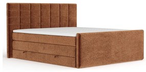 Oranžová boxspring postel s úložným prostorem 160x200 cm Ava – Maison de Rêve
