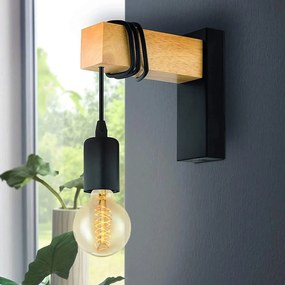 Toolight Toolight, nástěnná lampa 1xE27 APP972-1W LINE, černá-hnědá, OSW-03241