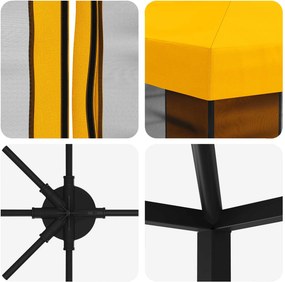 Zahradní altán se stěnami 6 x 3 m Žlutá Polyester a ocel 3376026
