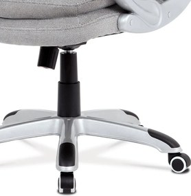 Kancelářská židle, látka, houpací mechanismus, kříž plast stříbrný – opěrák 90°–180° Šedá
