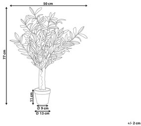 Umělá rostlina v květináči 77 cm OLIVE TREE Beliani