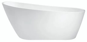 Besco Akrylátová volně stojící vana Melody 150x80 (170x80) Barva: Bílá, Rozměry (cm): 150x80, Typ a barva výpustě: Click-Clack s přepadem, chrom