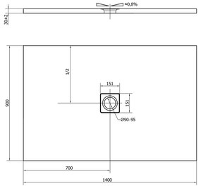 Polysan FLEXIA vanička z litého mramoru, 140x90x3cm, 72897