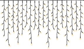 Easy Fix venkovní LED rampouchy světelné, 300 × 90 cm, teple bílá, 174 diod, černý kabel, IP67, prodlužovací
