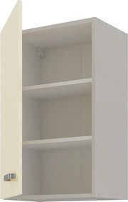 KARMEN | horní skříňka 45 G-72 1F policová | 45 cm | světle šedá/krémová lesk