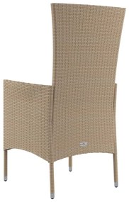 Zahradní židle s poduškami 4 ks polyratan béžové - Default Title