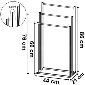 Věšák na ručníky se 3 rameny TORMES černý