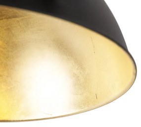 Průmyslové stropní svítidlo černé se zlatem nastavitelné - Magnax