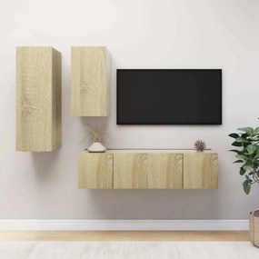 vidaXL 4dílný set TV skříněk kompozitní dřevo [3078731] Barva: dub sonoma