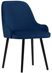 OnaDnes -20% Královsky modrá sametová jídelní židle MICADONI FLINT