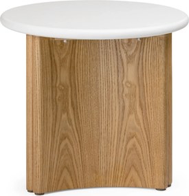 Odkládací stolek Marlo 50 cm krémový/dub přírodní
