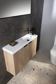 Sapho Latus X koupelnová skříňka 80 x 54,5 x 22 cm s odkládací plochou pravá dub alabama hnědá LT110-SET06