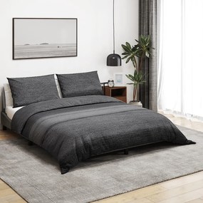 vidaXL Sada ložního prádla 155 x 220 cm bavlna [136151] Barva: Tmavě šedá a černá