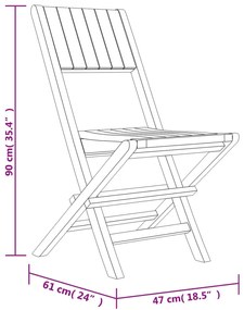 Skládací zahradní židle 2 ks 47x61x90 cm masivní teakové dřevo - Default Title