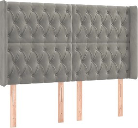 Box spring postel s matrací a LED světle šedá 140x190 cm samet 3139739