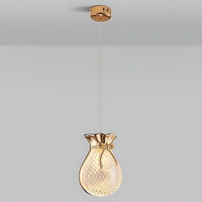 Toolight Závěsné skleněné LED osvětlení D19 LHJ107-1CP růžová zlatá