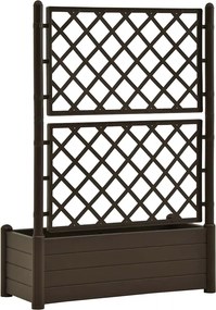Zahradní truhlík s treláží 100 x 43 x 142 cm PP mokka 313984