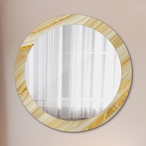 Kulaté zrcadlo s dekorem Zlatý abstrakt fi 80 cm