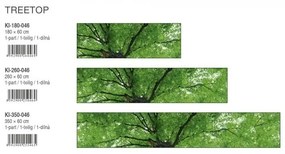 DIMEX | Fototapeta do kuchyně Koruny stromů KI-260-046 | 260 x 60 cm | zelená, hnědá