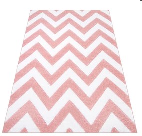 Family F.  Kusový koberec růžový zig zag Rozměr: 140x200cm