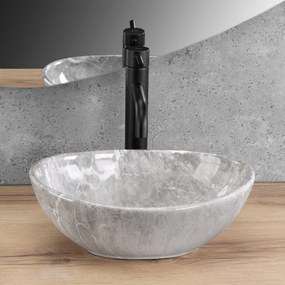 Rea Sofia Mini, umyvadlo na desku 350x260x125 mm, imitace kamene - šedá Grigio, REA-U9237