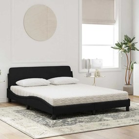 Postel s matrací Dover černá 160 x 200 cm samet 3208433